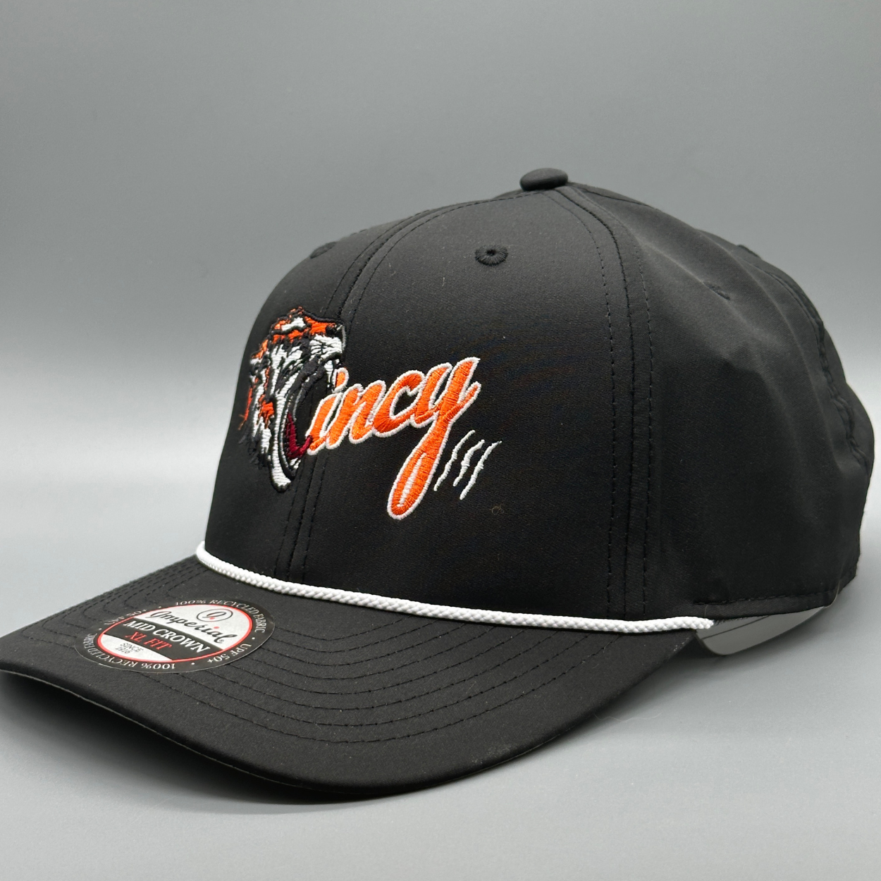 XL FIT - Roaring Tiger Cincy - Mid-Crown Rope Hat - Black – The Cincy Hat